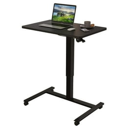 Drevy Rolling Desk for Laptop Standing or Sitting Mobile Computer Cart with Wheels Adjustable Height 27.5 inch Surface Portable Home Office Workstation Black Walmart