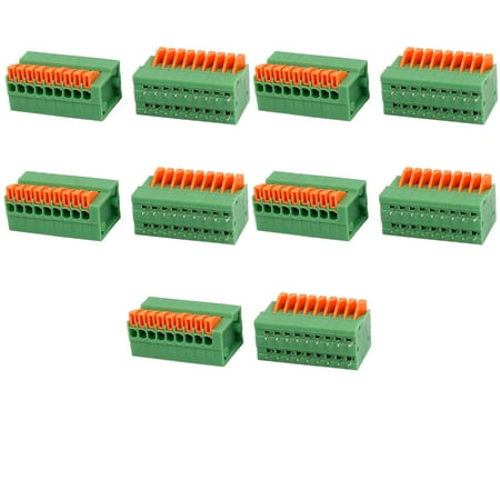 10pcs KF141V 150V 2A 2.54mm Pitch 9P Spring Terminal Block for PCB ...