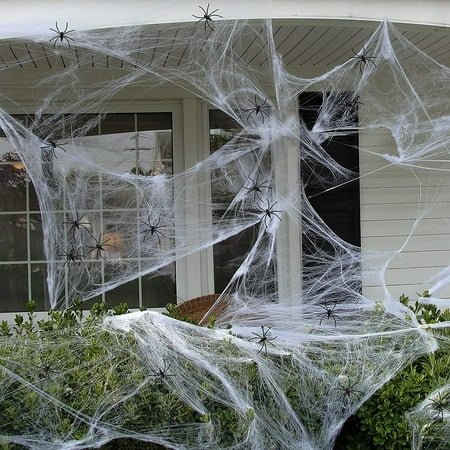 1100 sqft Fake Spider Web Cobweb Halloween Party Outdoor Decorations ...