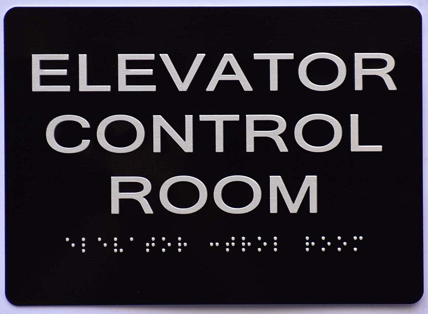 Elevator Control Room Sign Black (Aluminium, Black/Silver,Size 5x7) The ...