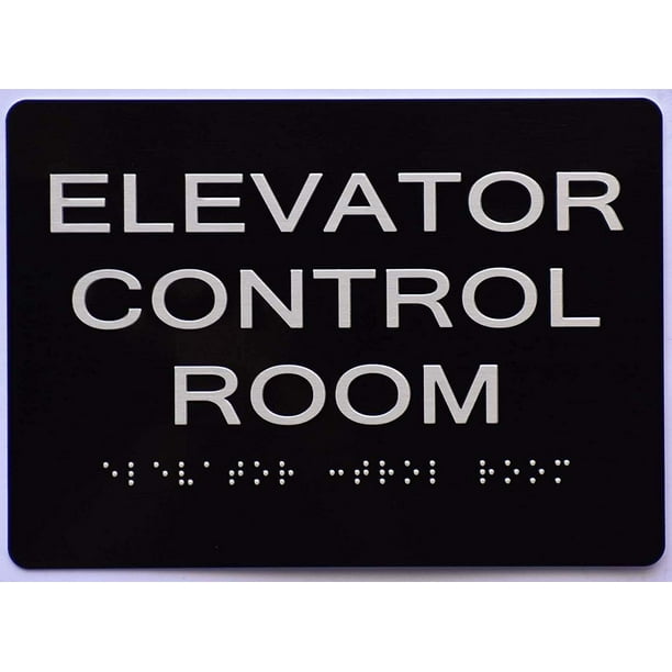 Elevator Control Room Sign Black (Aluminium, Black/Silver,Size 5x7) The ...