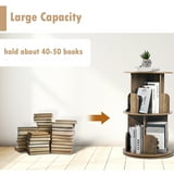 IAJXWI 2 Tier Rotating Bookshelf, 360° Revolving Bookcase Stackable ...
