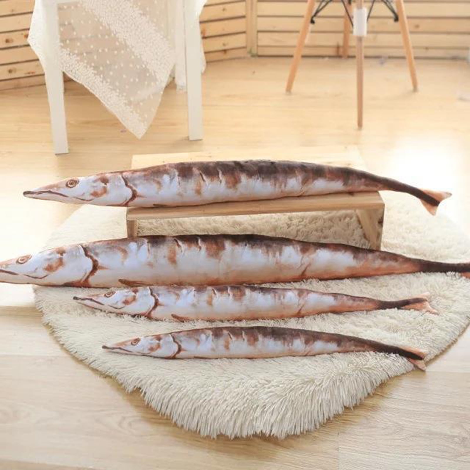 Hesroicy Saury Fish Plush Doll Great Fidelity Stuffed Realistic Fish ...