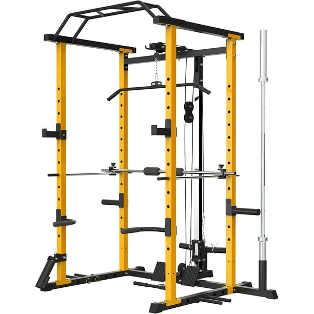 MAJOR LUTIE Power Cage, PLM05 1200lbs Capacity Power Rack with LAT Pull ...