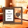 Double Sided Wooden Rotating Photo Frames with DIY Word Heart Charm for ...