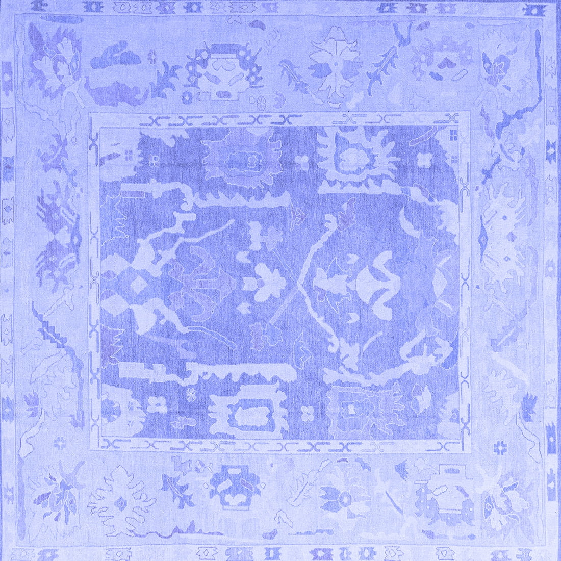 Ahgly Company Indoor Square Abstract Blue Modern Area Rugs, 6' Square ...