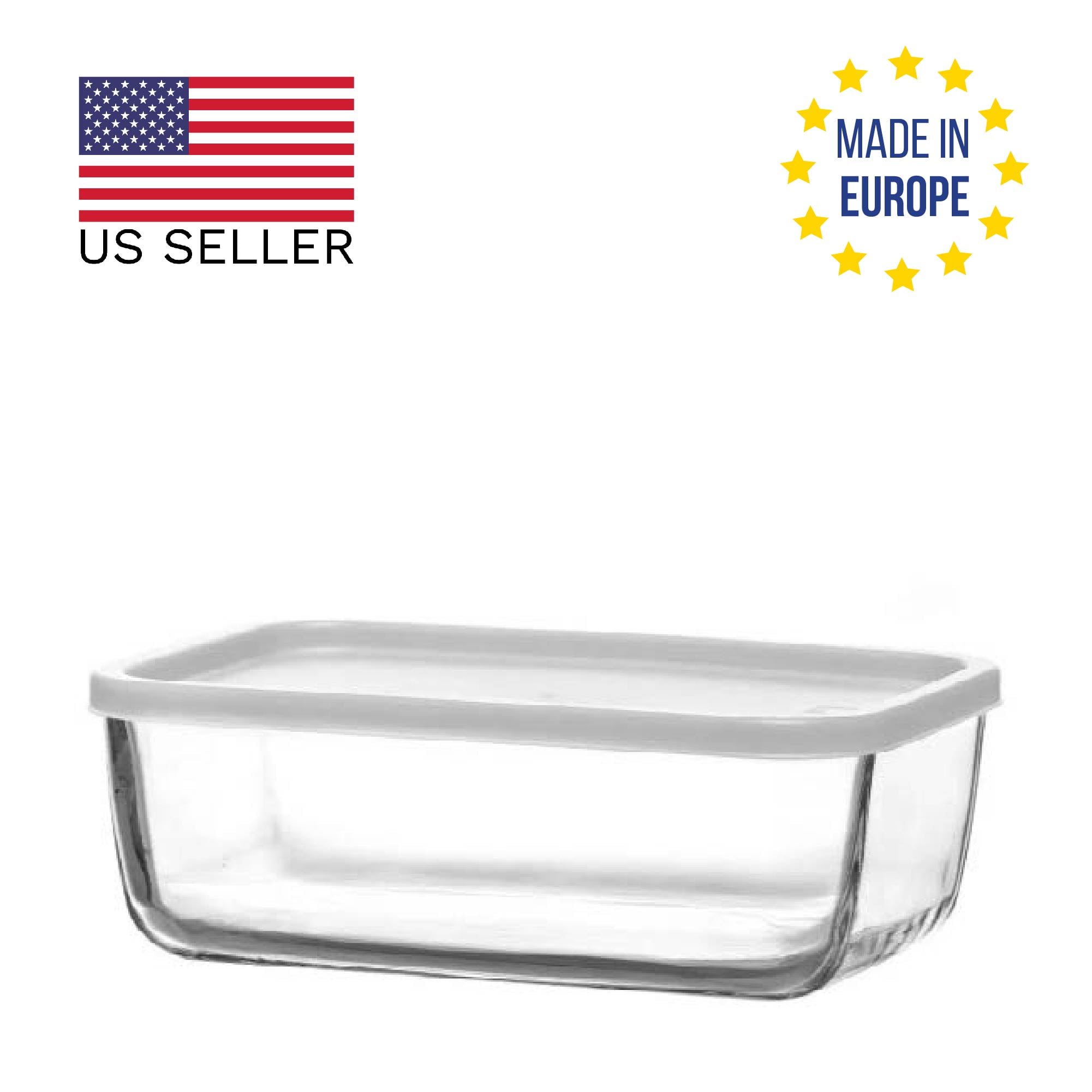 LAV Cube Glass Food Containers with Lids, 6 Pack Food Storage Container ...