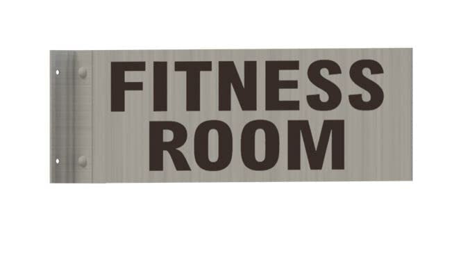 Fitness Room Sign -Two-Sided/Double Sided Projecting, Corridor and ...