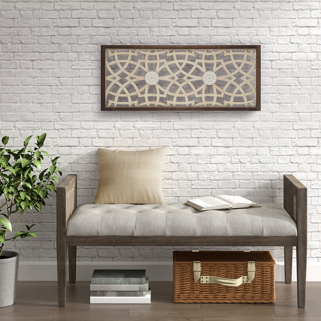 KUUFER Damask Wood Panel Two-tone Geometric Wall Decor - Walmart.com