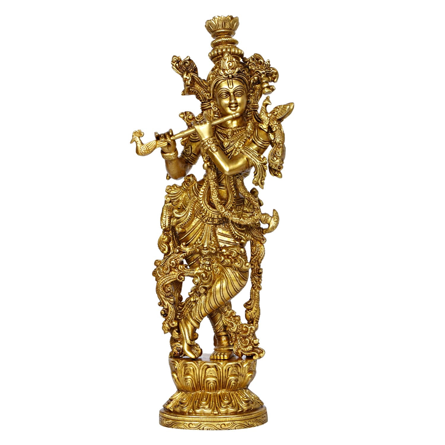 Brass World Lord Murli Manohar Krishna Krishan Brass Statue Murti Gift ...