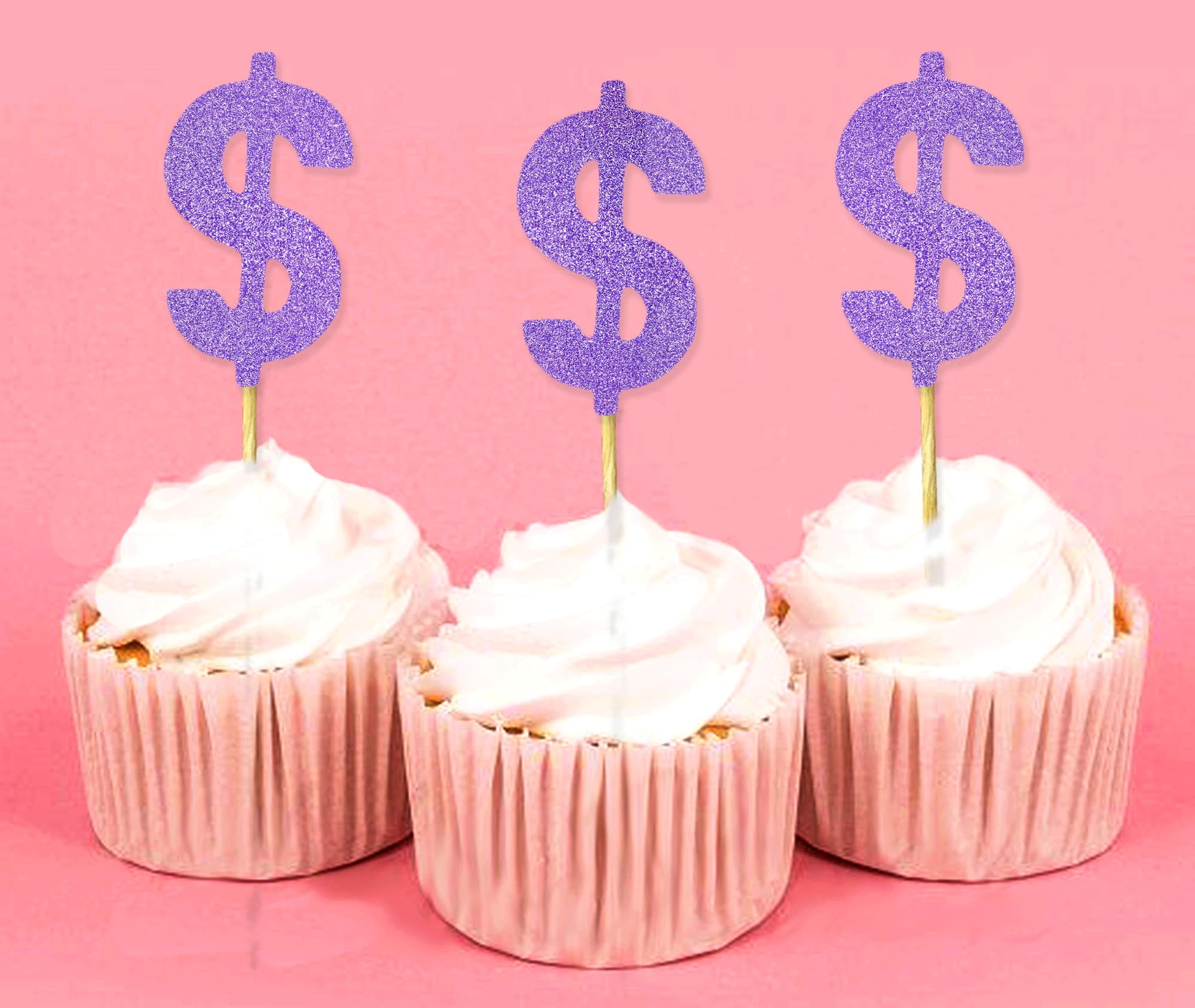 Darling Souvenir, Dollar Sign Cupcake Toppers, Birthday Wedding Party ...