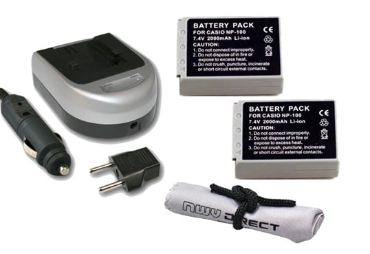 Casio Exilim Pro EX-F1 High Capacity Batteries (2 Units) + AC/DC Travel ...