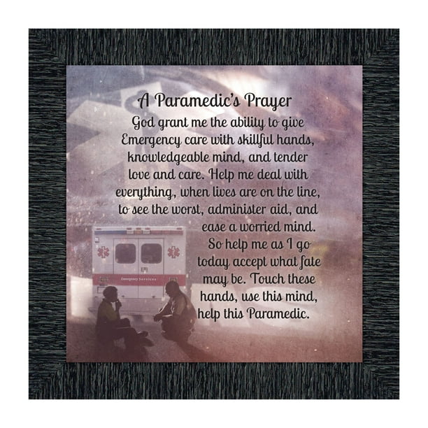 Prayer for the Paramedic Framed Poem, First Responders Gift, EMS, EMT ...