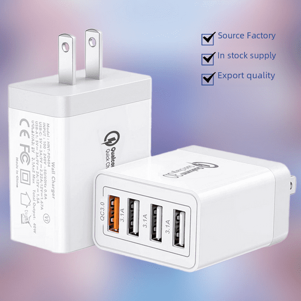 Cargador multipuerto USB QC3.0 + cabezal de carga rápida 3.1A 33W cuatro puertos | Walmart en línea