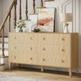 Dresser for Bedroom, 55-Inch Chest of Drawers, Wood 6 Drawers Double ...
