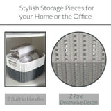 Simplify 2-Tone Decorative Plastic Medium Storage Basket in Greys ...