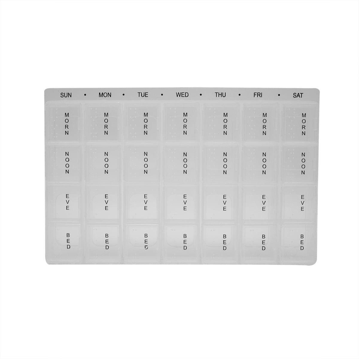 4 Times Day AM PM Morning Noon Eve Bed Pill Box Medication Organizer ...