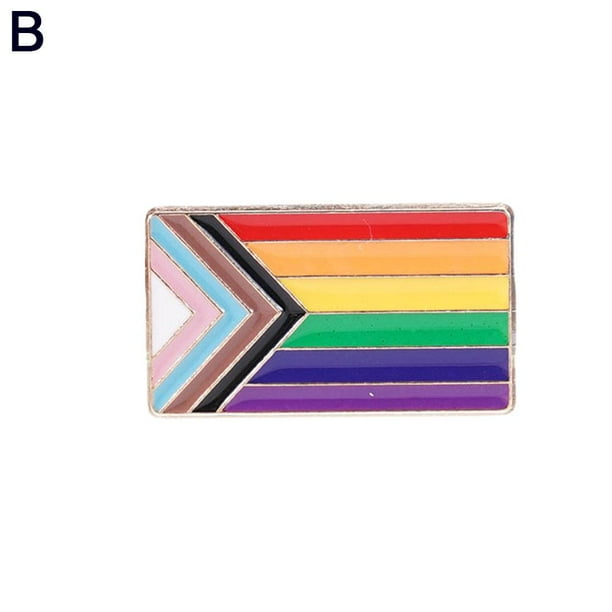 Mix-colours Progress Pride Badge Lapel Pin LGBTQIA LGBTQ+ Gay Trans Bi ...