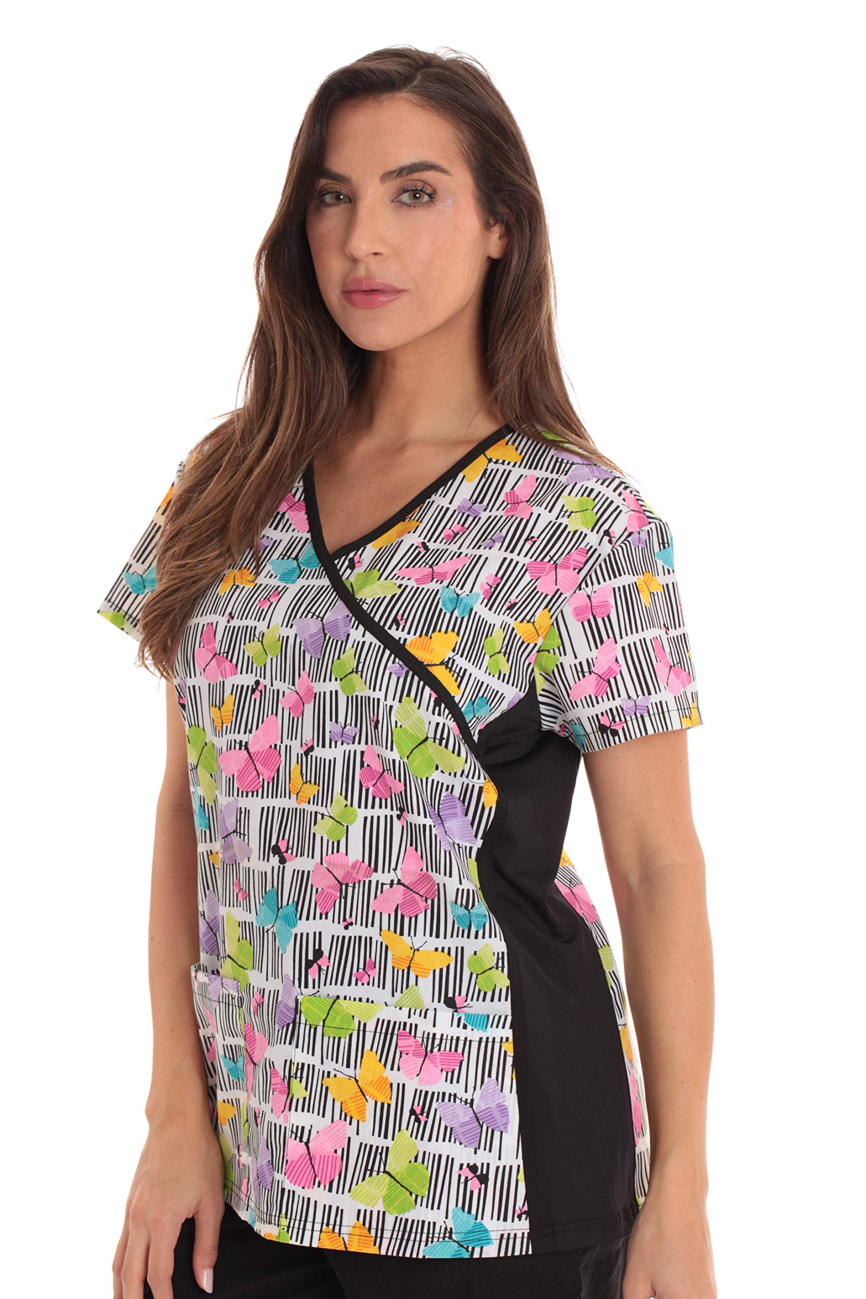 Just Love Women's Scrub Tops Nursing Scrubs 6815W-10301-XL (Butterfly ...
