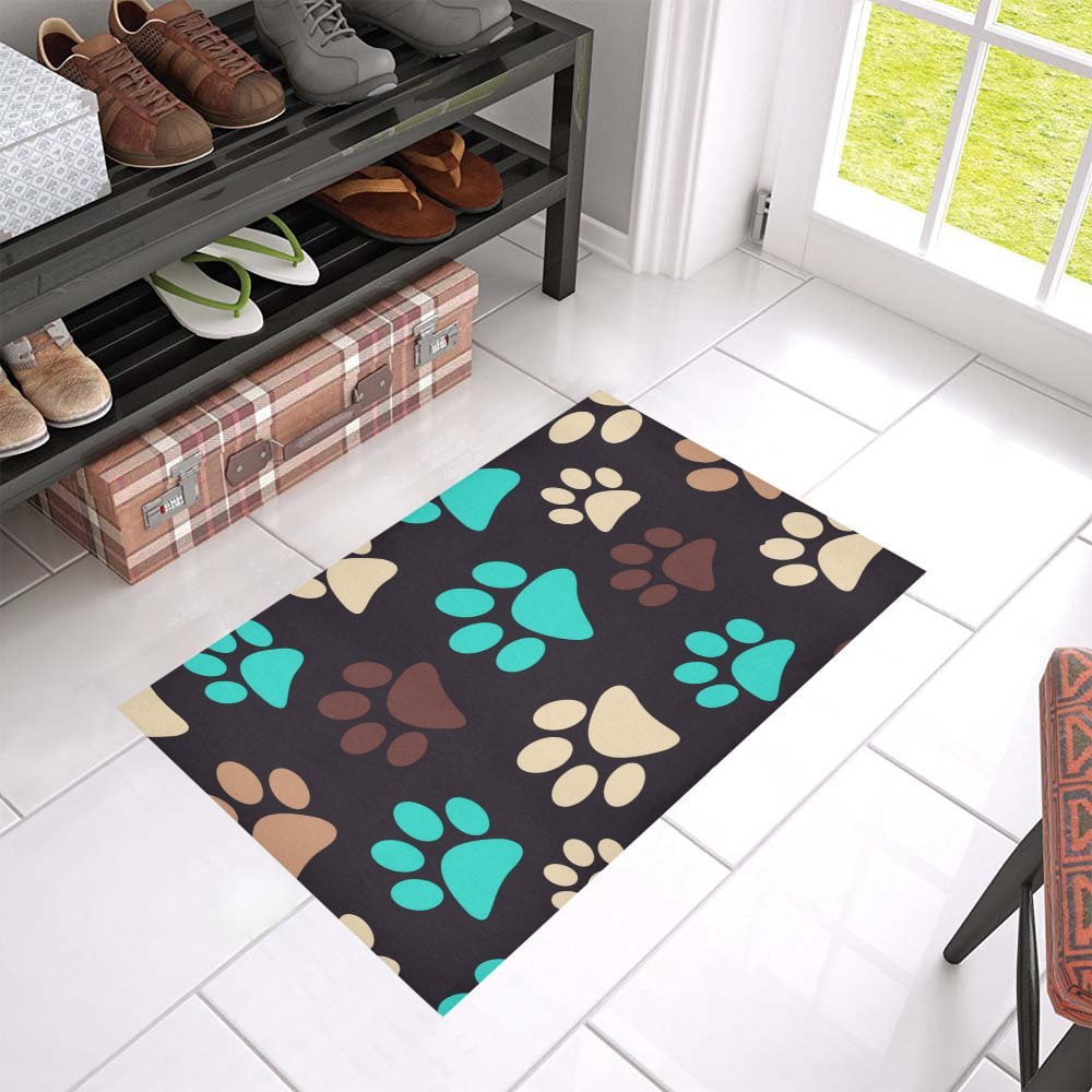 MKHERT Colorful Paw Prints Doormat Rug Home Decor Floor Mat Bath Mat 23 ...
