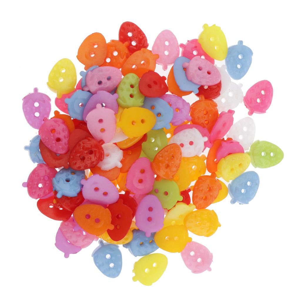 100 circular star Strawberry Buttons DIY Handmade Sewing Crafts Buttons ...