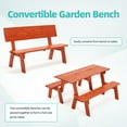 AVAWING Outdoor Convertible Garden Bench, Patio Picnic Bench, Red ...