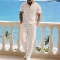 Eryao Mens Athletic 2 Piece Tracksuit Set Waffle Short Sleeve Tops ...
