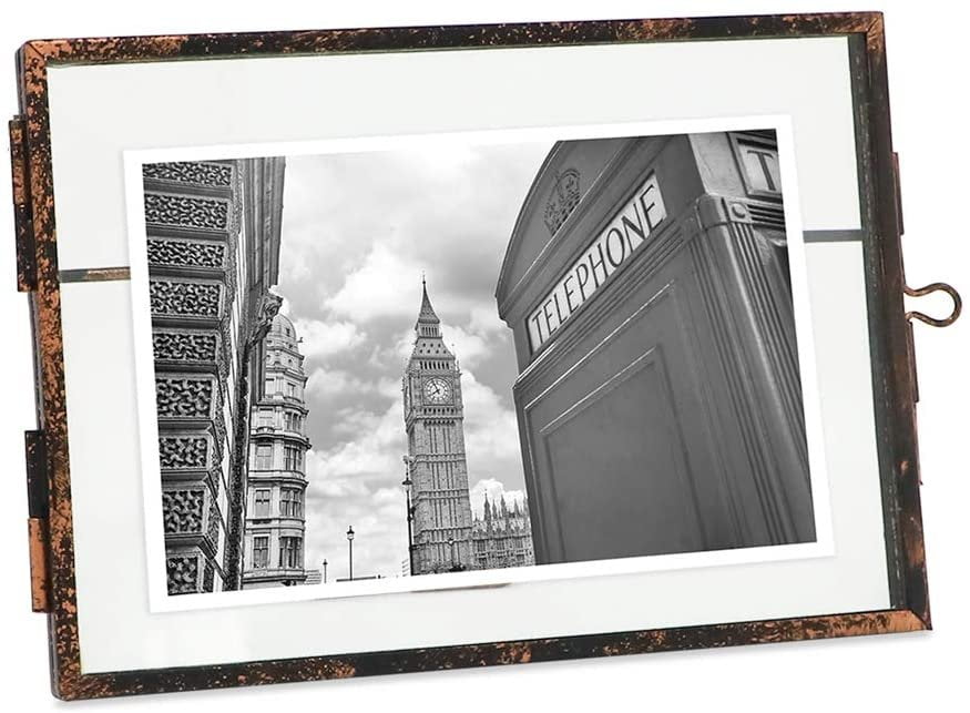 Isaac Jacobs 5x7, Antique Bronze, Vintage Style Brass and Glass, Metal ...