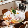 Autumn Botanical Round Fitted Tablecloth with Elastic Edged, Country ...