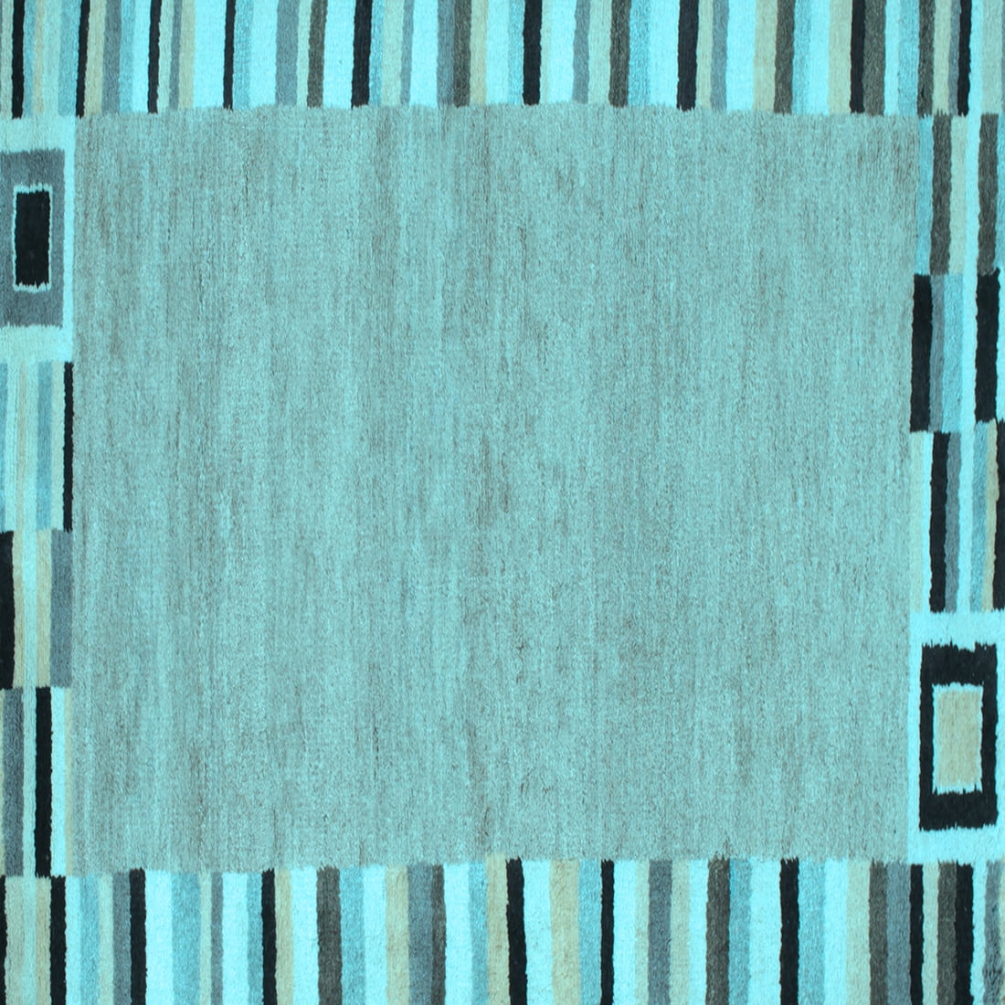 Ahgly Company Indoor Square Abstract Light Blue Contemporary Area Rugs ...