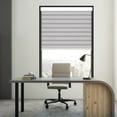 Biltek Cordless Zebra Window Blinds with Modern Design - Roller Shades w/ Dual Layers - Solid ...