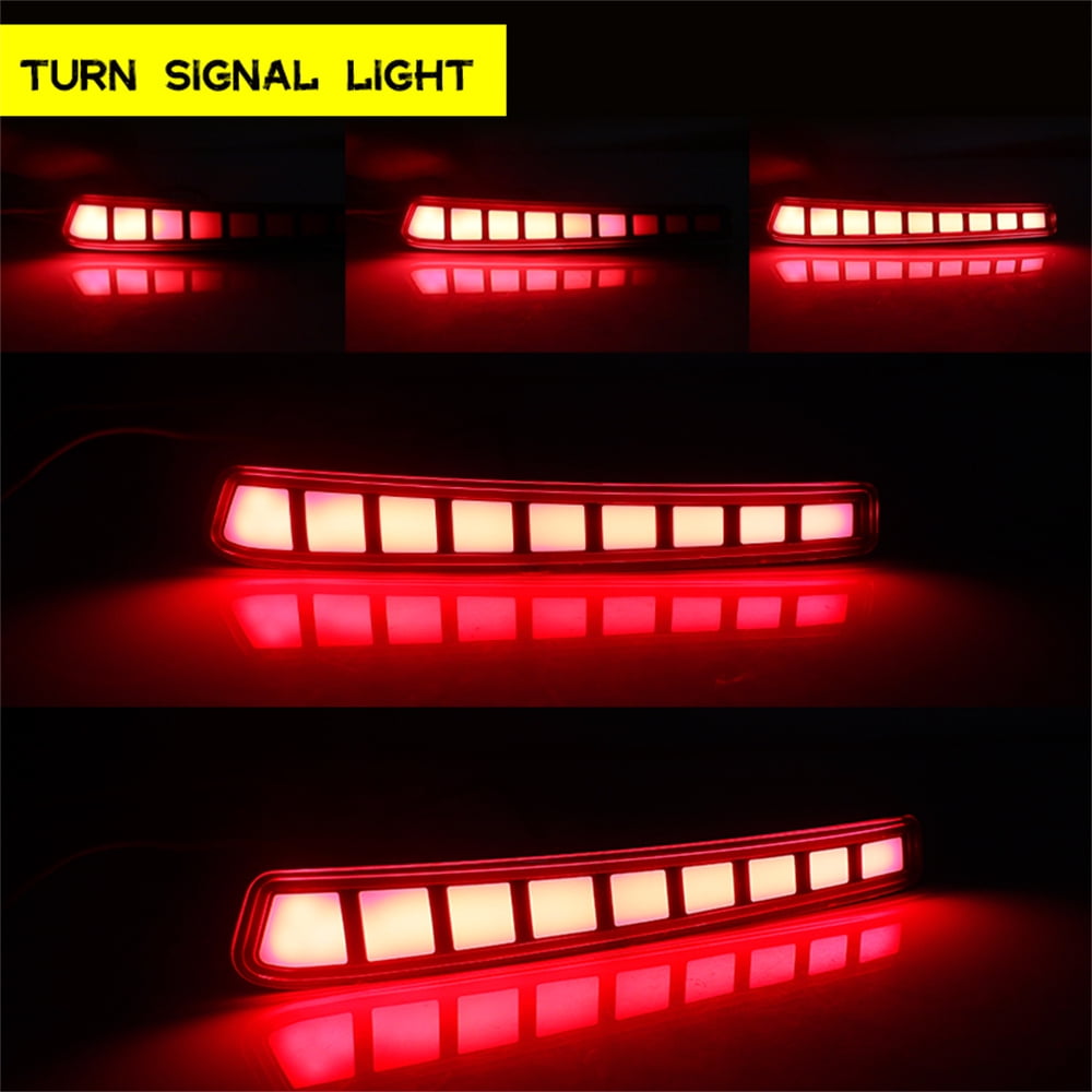 Pair Red LED Rear Bumper Reflectors Tail Brake Lights For Toyota ...