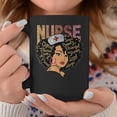 Black Woman Nurse Afro Retro Cool Black History Month V4 Coffee Mugs ...