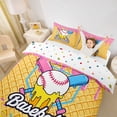 Feelyou Ice Cream Baseball Duvet Cover Queen for Kids, Waffle Cone Drip ...