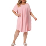 Unique Bargains Women's Plus Size Nightgown Sleepwear Sleep Dress ...