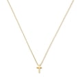 14K Yellow Gold High Polish Open Cross Charm Necklace for Women ...