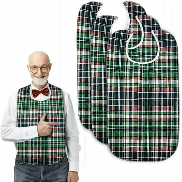 Adult Bib Long Waterproof Reusable Clothing Protector for Elderly Men ...