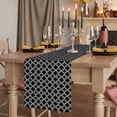 Black Morocco Table Runner, Abstract Modern Geometric Textured Washable ...