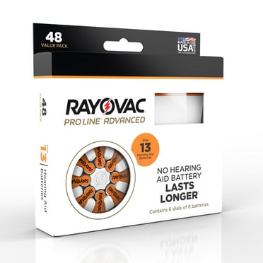 Rayovac Proline Advanced Mercury-Free Hearing Aid Batteries, Box - 48 ...