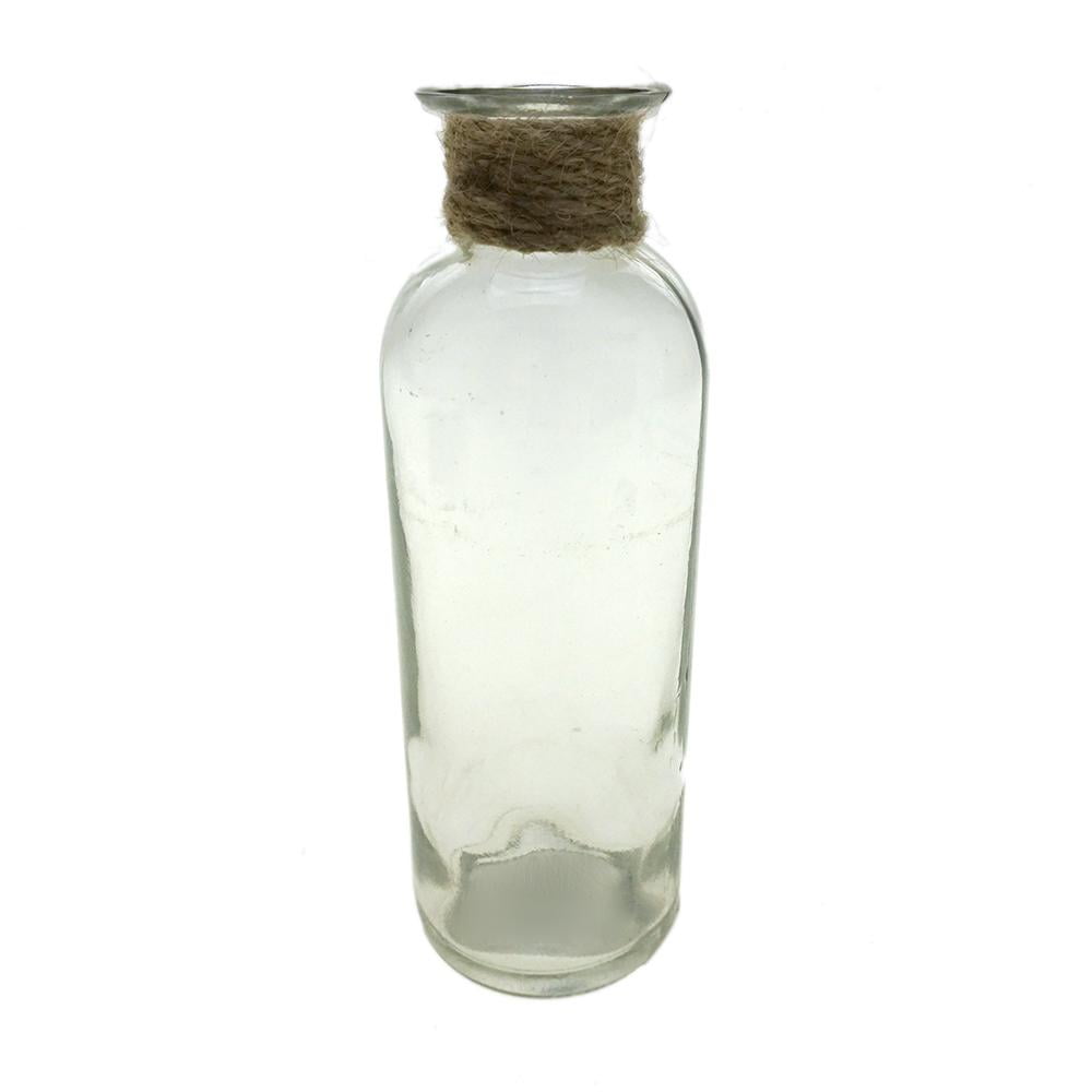 Jute Twine Skinny Glass Bottle, Clear, 6-1/4-Inch - Walmart.com