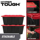 Hyper Tough 40 Gallon Plastic Storage Container with Snap-On Lid Black ...