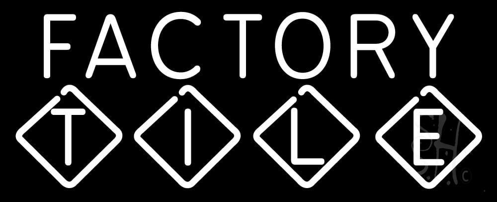 Factory Tile LED Neon Sign 13" Tall x 32" Wide - inches Black Square ...