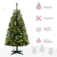 HOMCOM Pre-lit 5' Artificial Christmas Tree with Warm White or Colorful ...