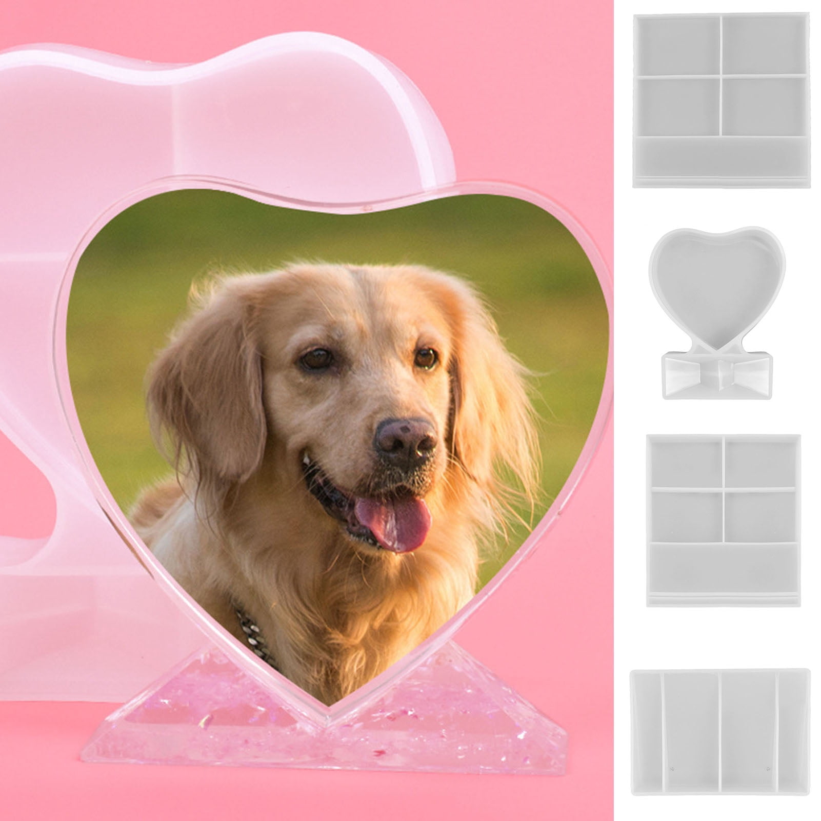 Visland Epoxy Mold Nonstick Easy to Release Silicone DIY Love Heart ...