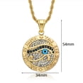 Egyptian Fashion Eye of Horus Pendant 14K Yellow Gold Round Necklace ...