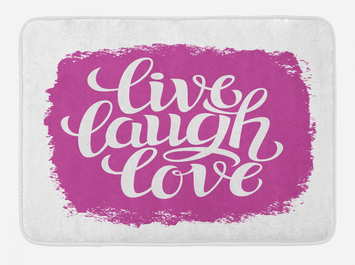 Live Laugh Love Bath Mat, Motivational Lifestyle Typography on ...