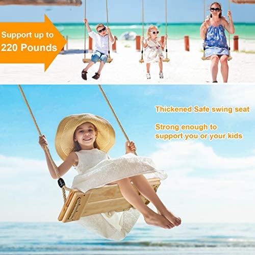 Pellor Juego de Columpio para Árbol de Madera con Cuerda de Nylon ...