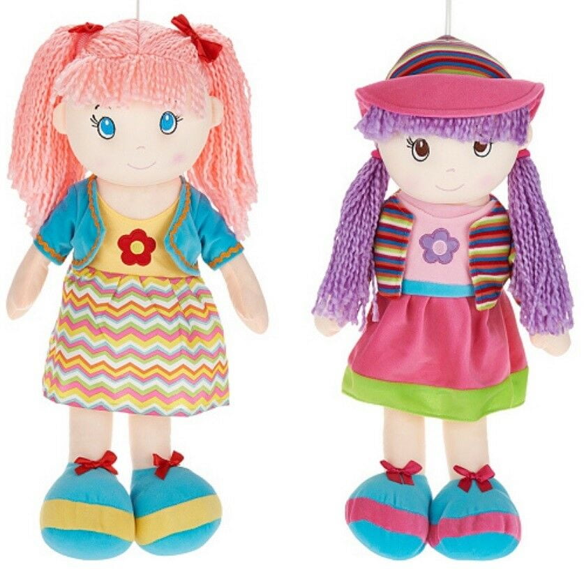 19" Playmaker Toys Lollypop Doll Soft Bodied Rag Plush- 2 PC SET A ...