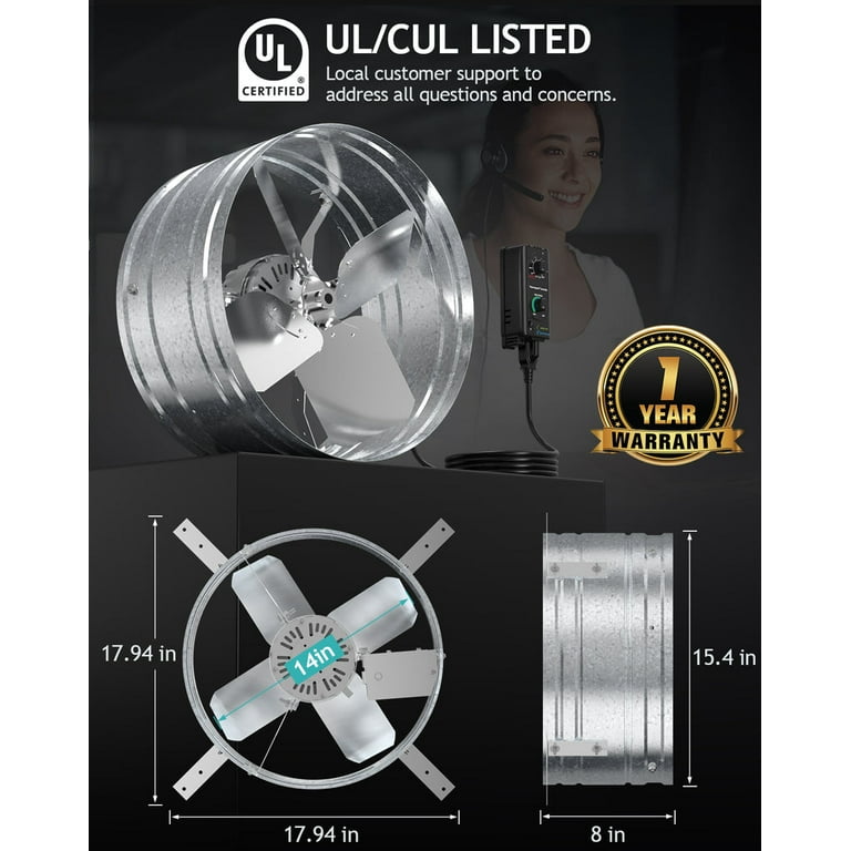 Attic Fan With Thermostat Window Fan Smart Attic Fan Thermostat - Plug ...