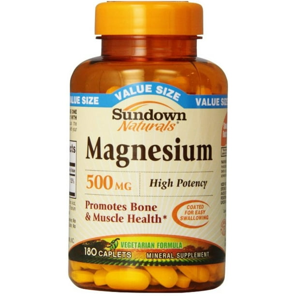Sundown Naturals Magnesium 500 mg Caplets 180 ea - Walmart.com ...